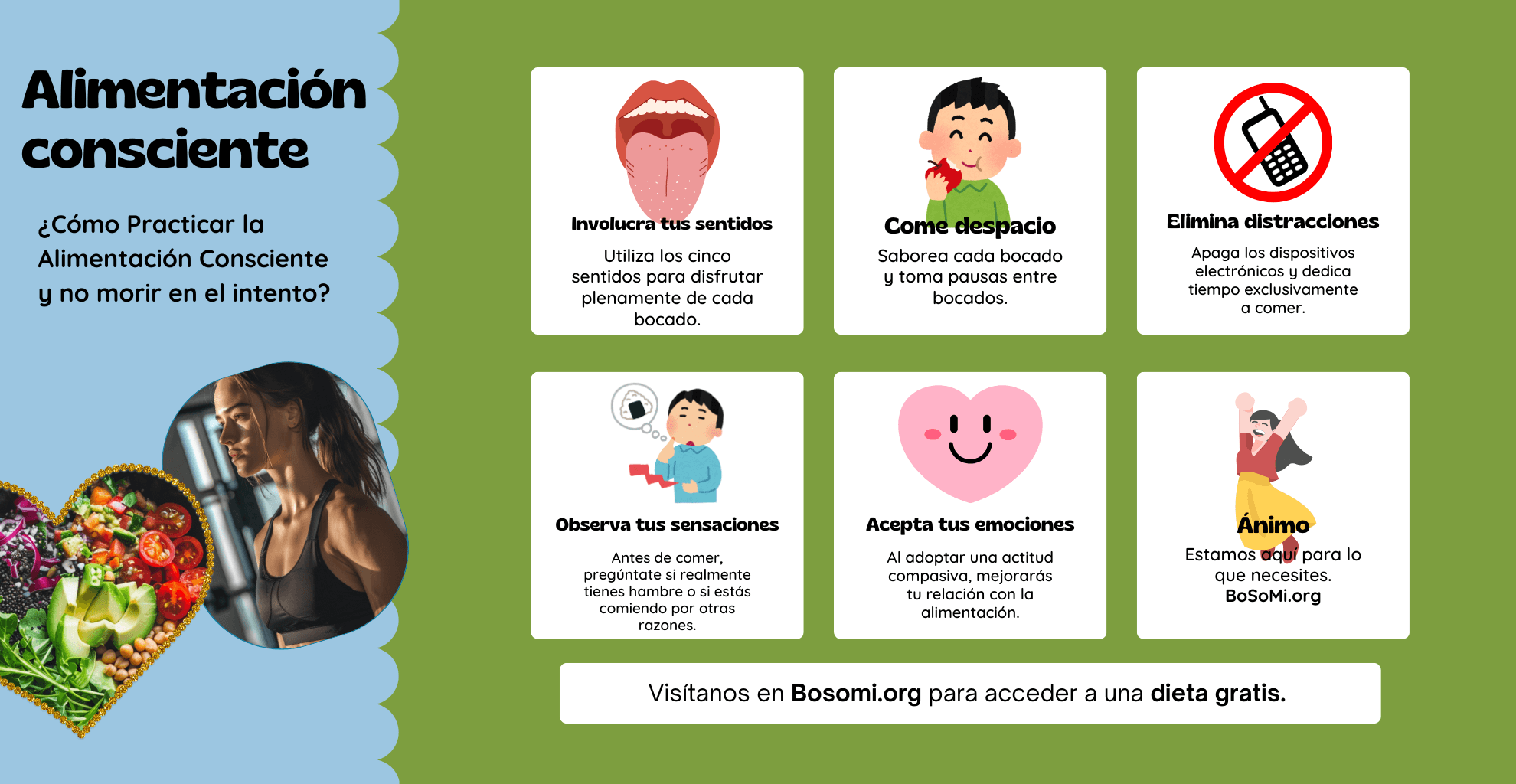 Alimentación consciente: Guía completa para comer con plenitud - BOSOMI